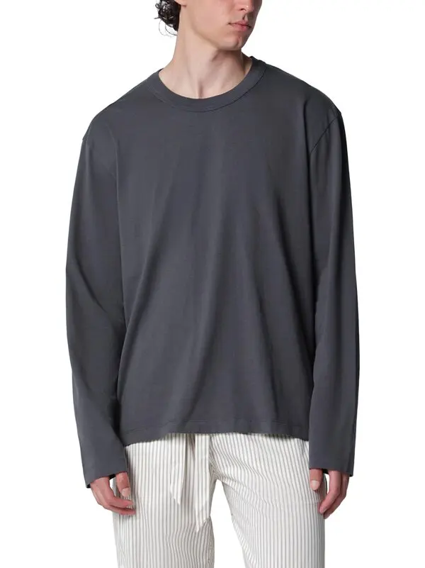TEKLA Black Washed Long-sleeve T-shirt - Grey