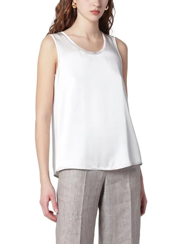 Max Mara Ivory Satin Top - Beige