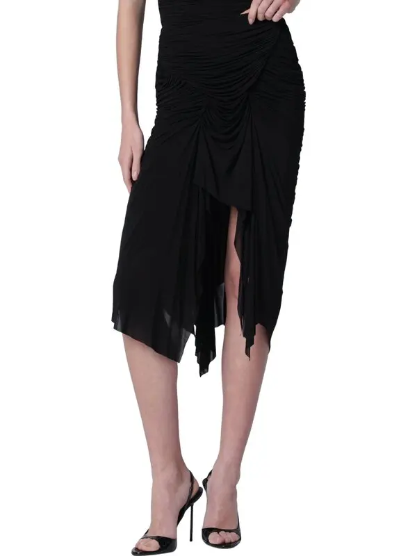 FRANCESCO MURANO Draped Skirt With Front Slit - Black