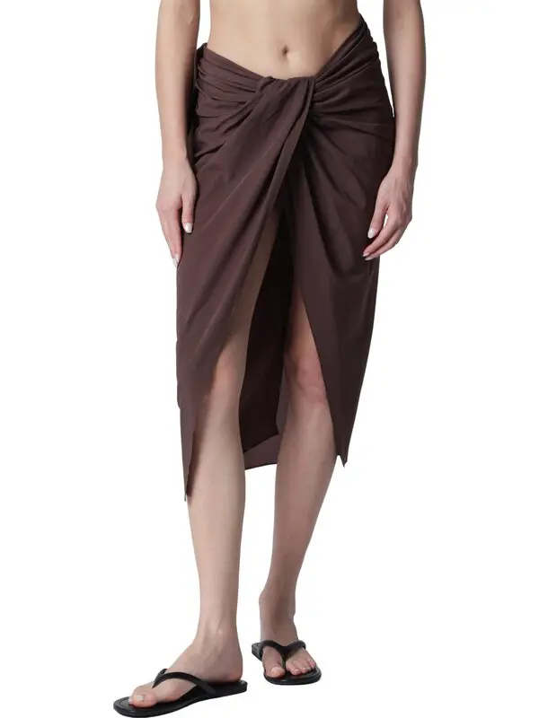 Jacquemus Asymmetric Draped Pareo Skirt - Brown