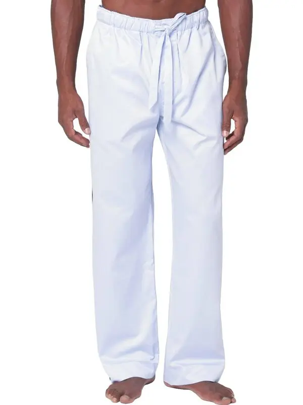 TEKLA Organic Cotton Pyjama Trousers - Light Blue