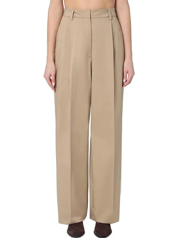 THELATEST Sand Cotton Wide Axel Trousers - Beige