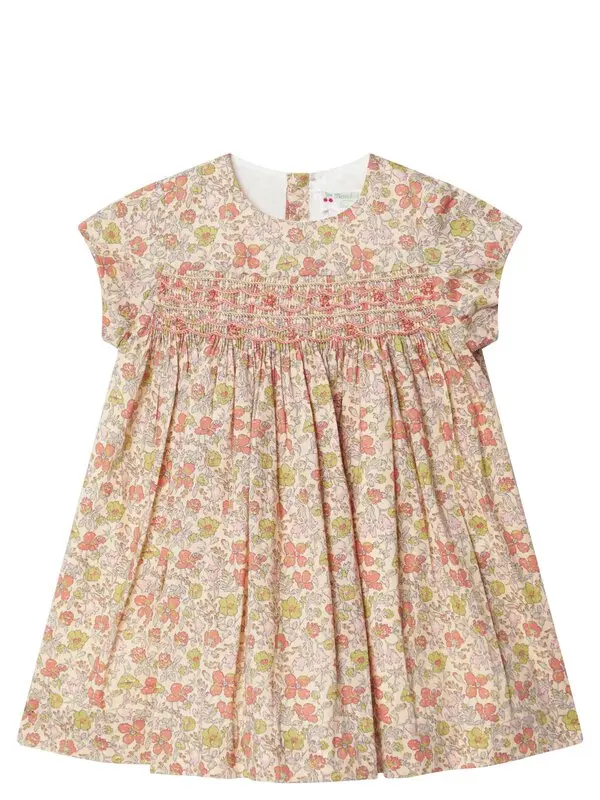 Bonpoint Liberty Print Smocked Dress - Multicolor