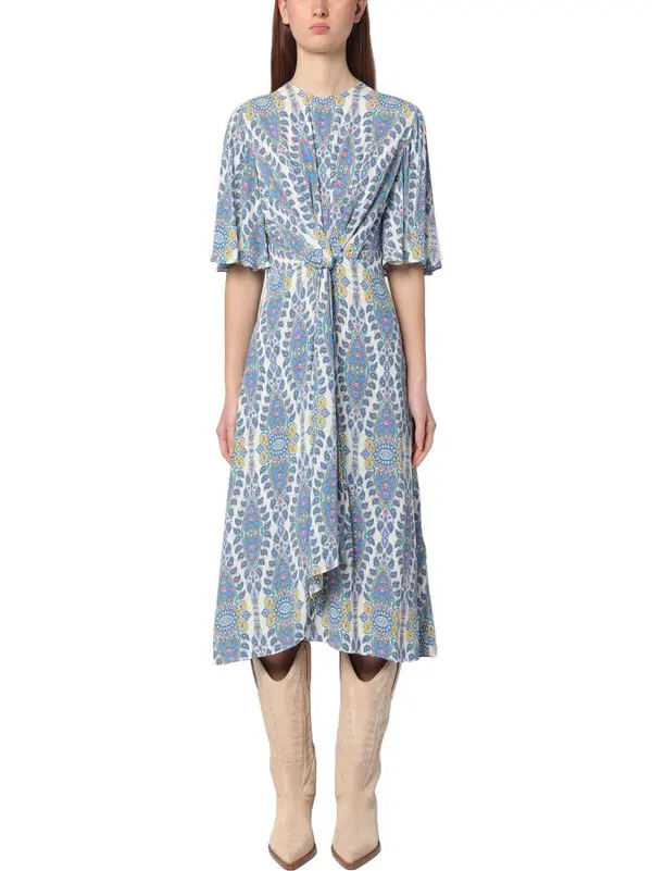 Etro Flared Midi Dress With Multi-coloured Print - Multicolor