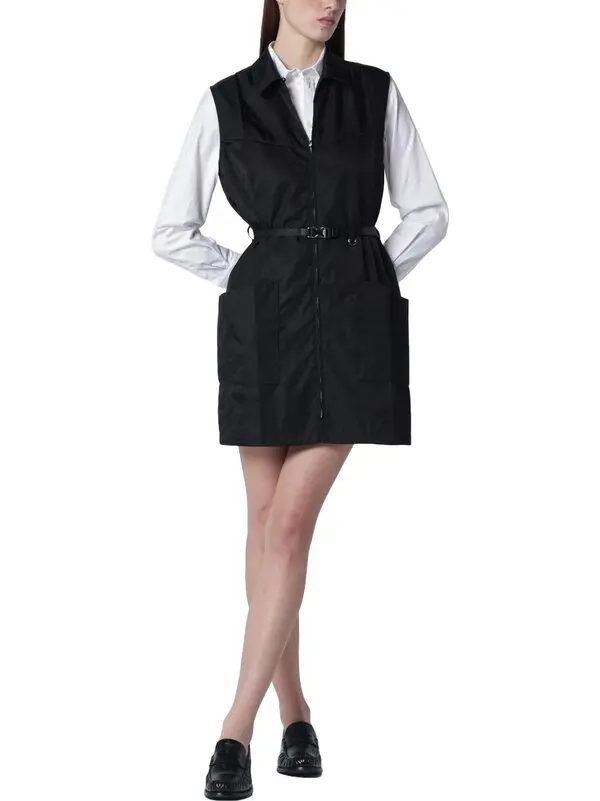 Prada Sleeveless Re-nylon Shirt Dress - Black