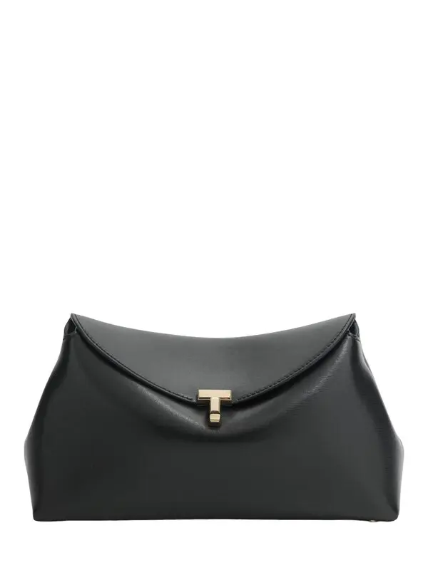 TOTEME T-lock Clutch In Leather - Black
