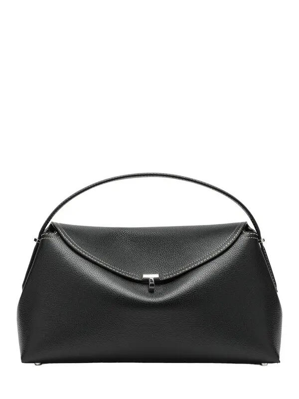 TOTEME Grained Leather Handbag With T-lock Closure - Black