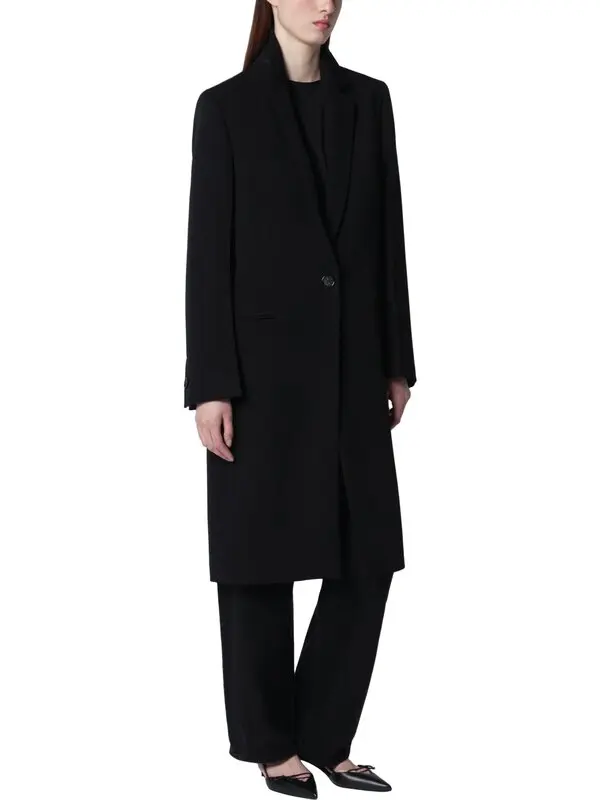 TOTEME Garderob Oversized Wool Blend Coat - Black