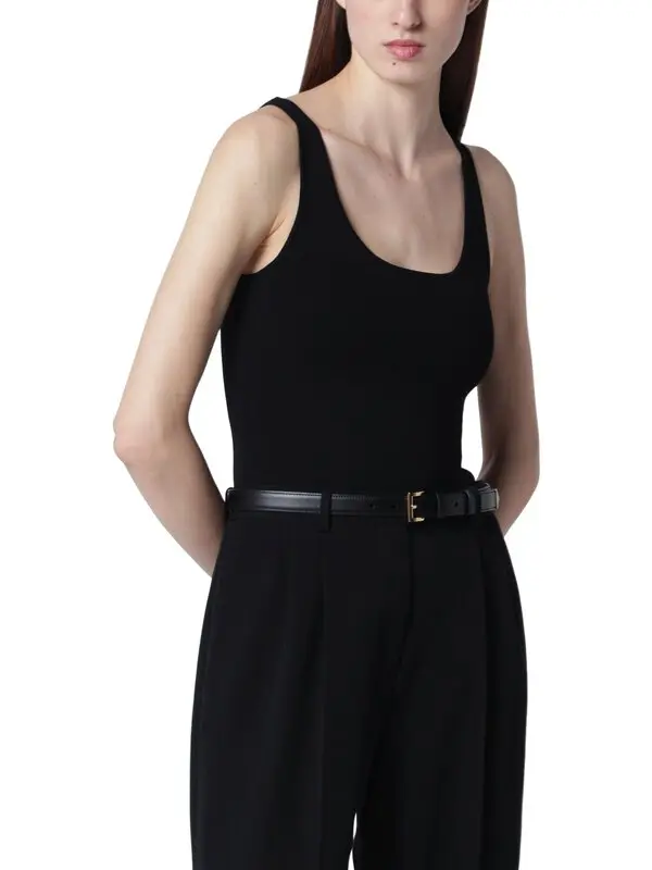 TOTEME Fitted Compact Knit Tank Top - Black