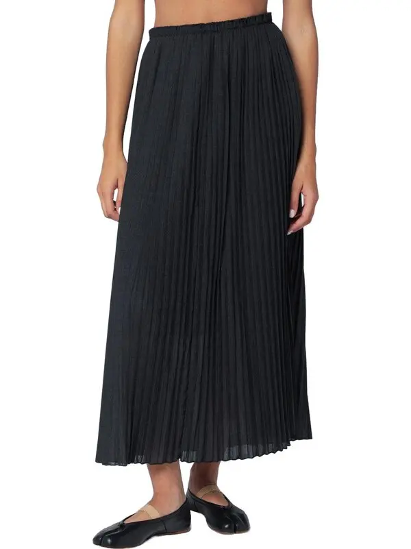MKDT STUDIO Pleated Wool Blend Skirt - Grey
