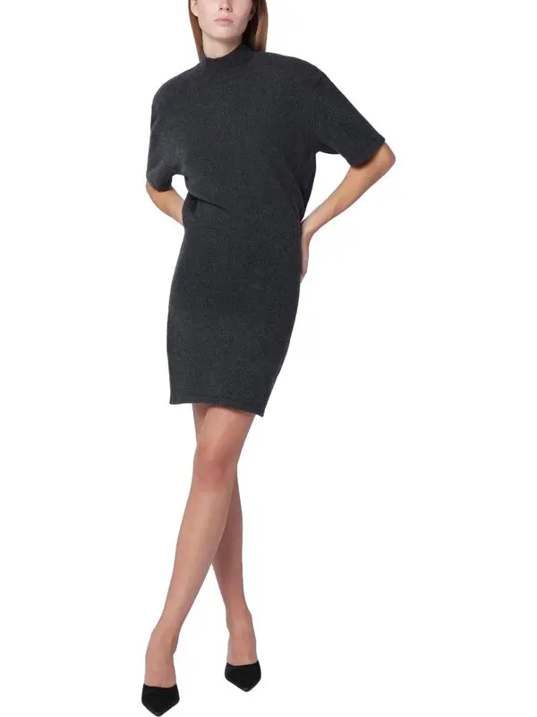 Jacquemus Dark Wool And Cashmere Dress - Grey