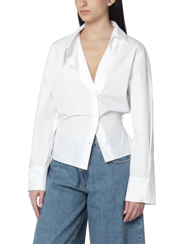 Attico Asymmetric Cotton Shirt - White