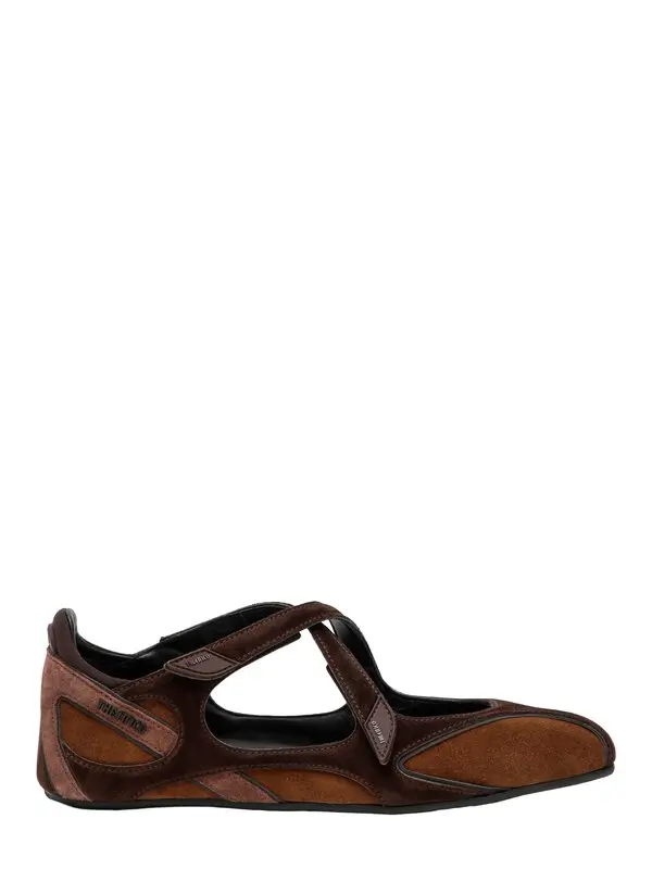Attico Floor 01 Suede Ballerina-sneaker Flats - Brown