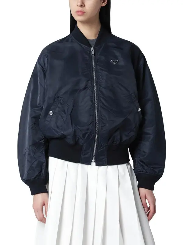Prada Re-nylon Bomber Jacket - Blue
