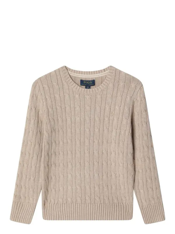 Polo Ralph Lauren Cable-knit Cotton Crewneck Sweater - Beige