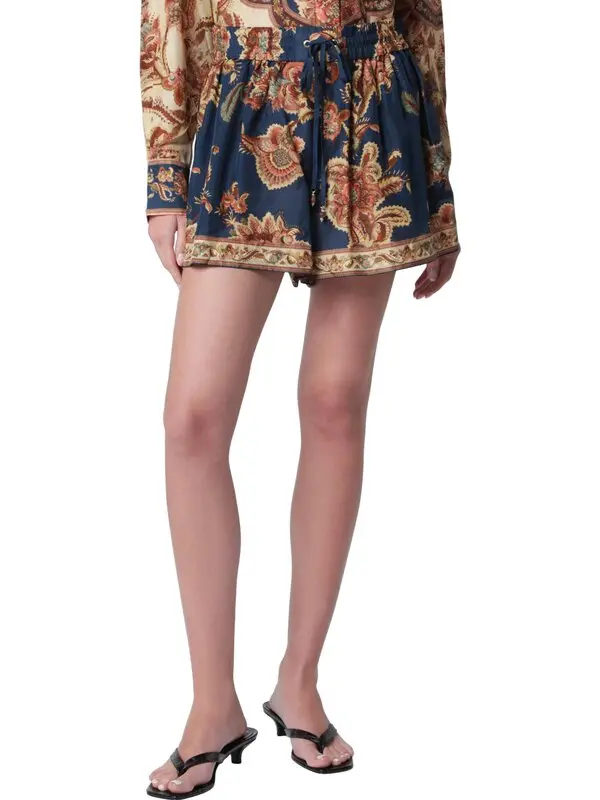 Zimmermann Relaxed-fit Printed Silk Shorts - Multicolor