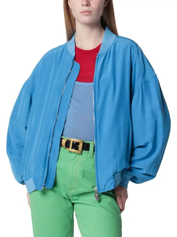 Versace Poplin Zip Blouson Jacket - Blue