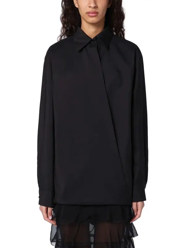 Valentino Garavani Wool Mohair And Silk Shirt - Black