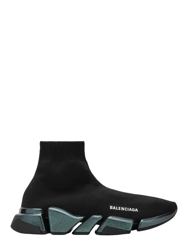 Balenciaga Speed 2.0 Iridescent Knit Sneakers - Black