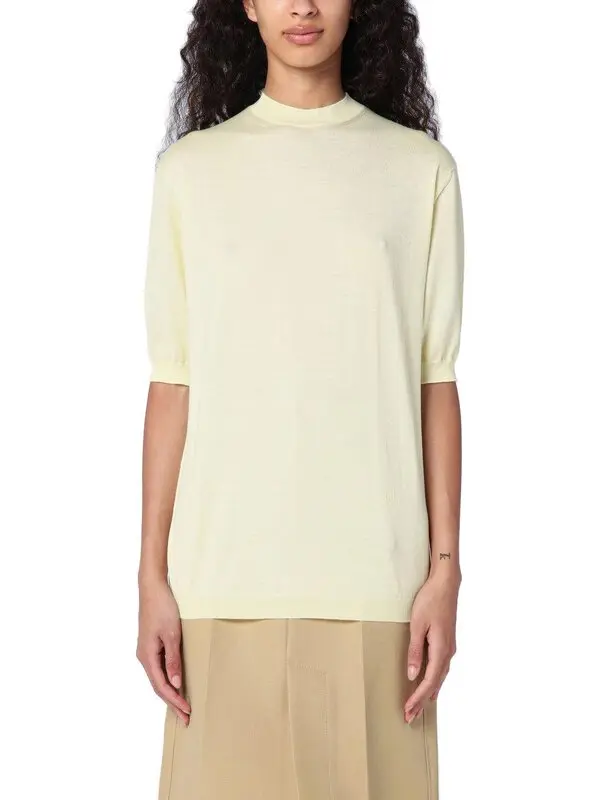 Bottega Veneta Light Yellow Cashmere Crew-neck Sweater - Beige