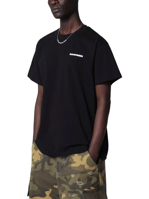DAGGER Faded T-shirt With Logo Print - Black