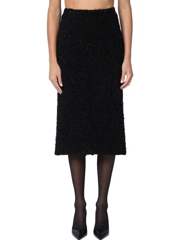 Balenciaga Tweed Midi Skirt - Black