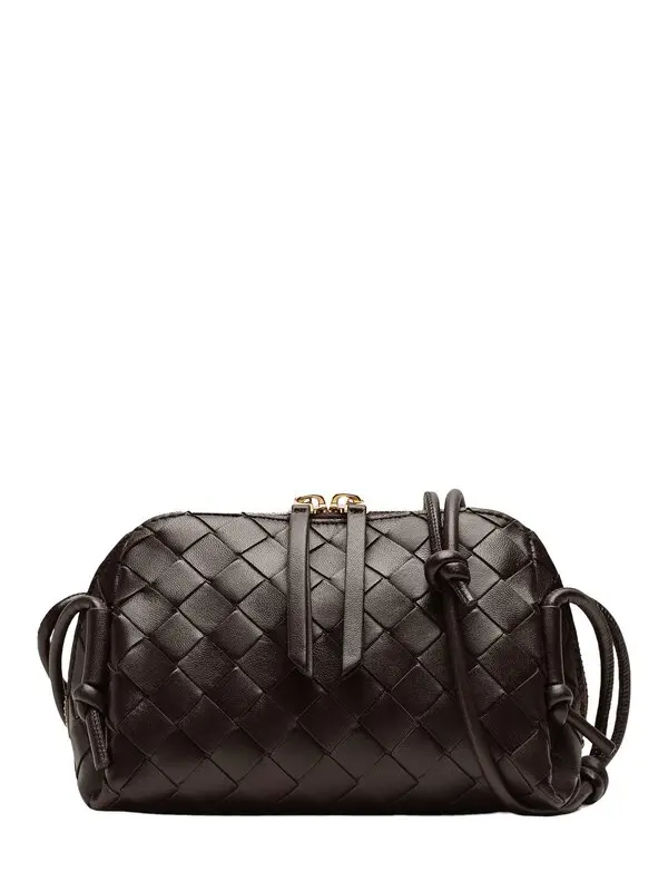 Bottega Veneta Intrecciato Leather Concert Clutch Bag - Brown