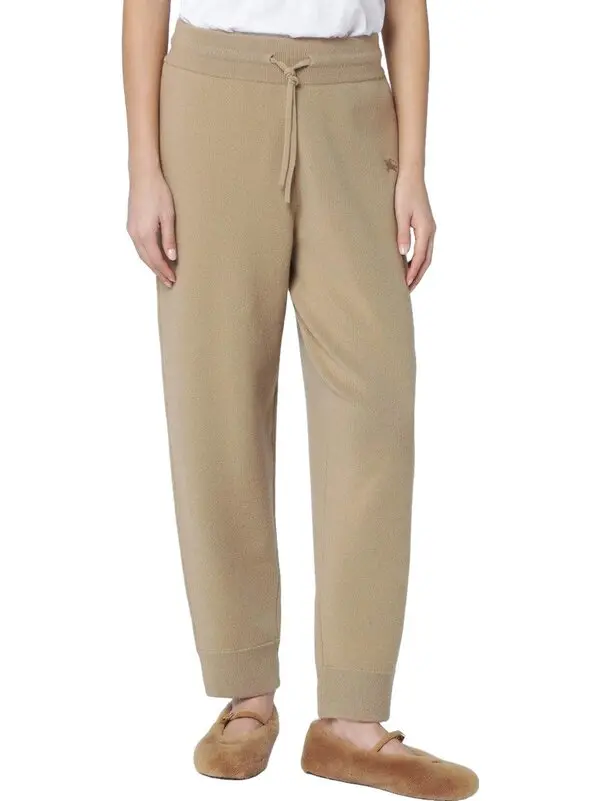 Burberry Cashmere Blend Jogging Trousers With Drawstring Waist - Brown