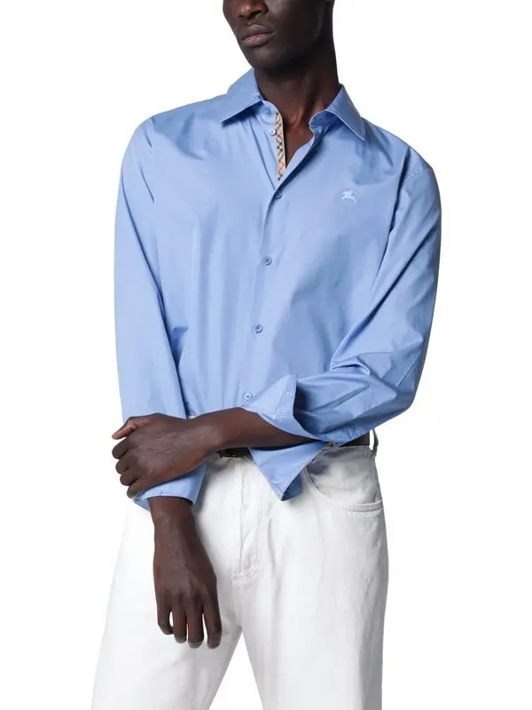 Burberry Cornflower Cotton Poplin Shirt - Blue