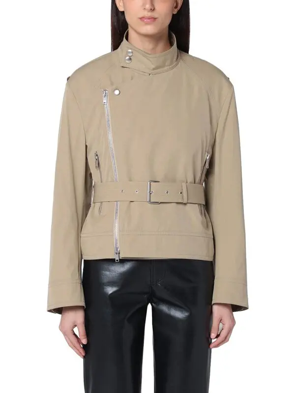 Bottega Veneta Belted Cotton-blend Jacket - Beige