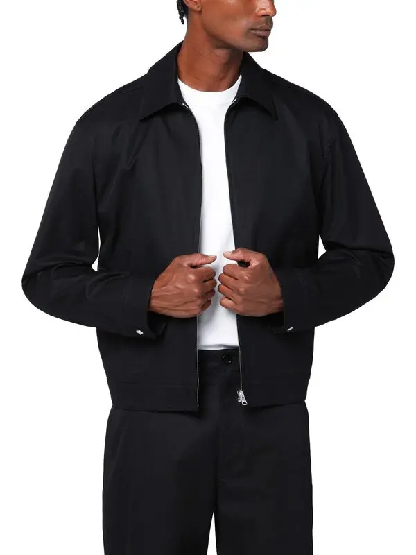 Gucci Cotton Twill Jacket With Web Detail - Black