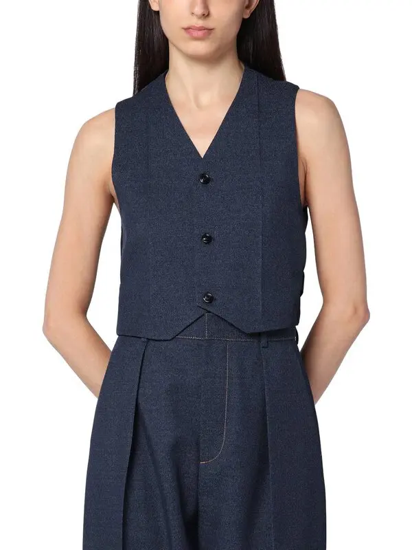 Bottega Veneta Wool Vest - Blue