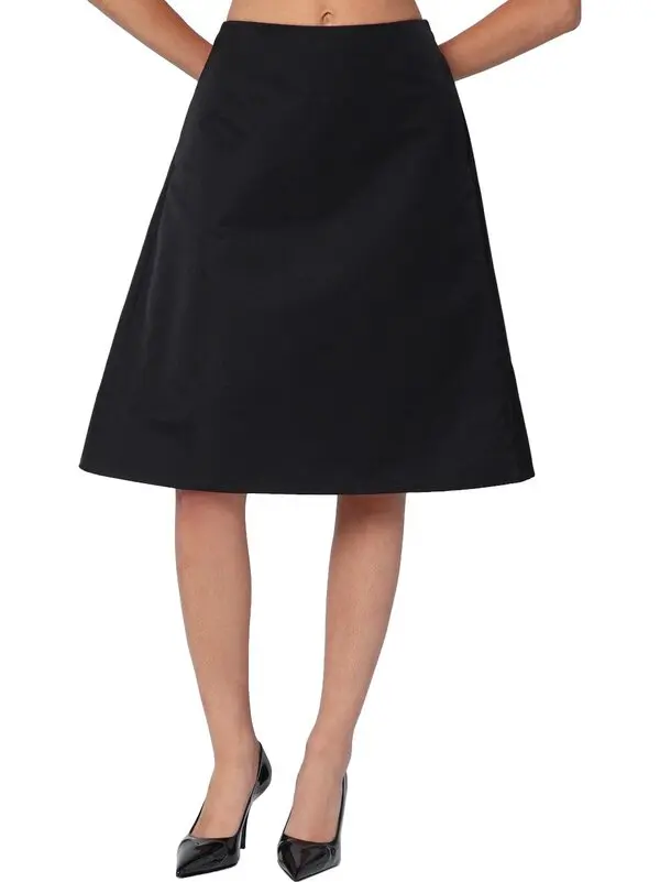 Alexander McQueen Flared Silk Blend Skirt - Black