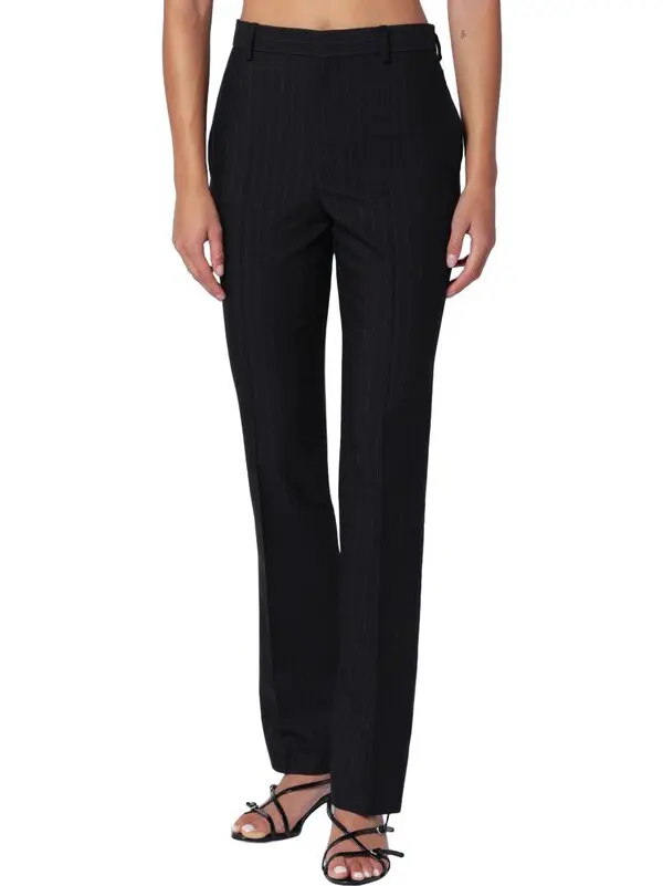 Gucci Wool Pinstripe Tailored Trousers - Black