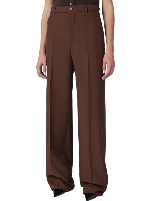 Gucci Technical Panama Palazzo Trousers - Brown