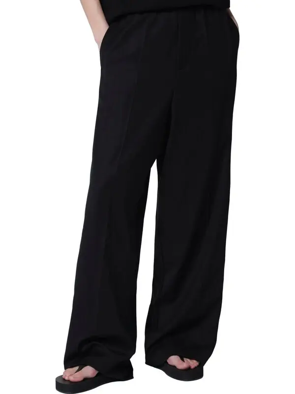Balenciaga Palazzo Trousers With Elastic Waist In Wool - Black