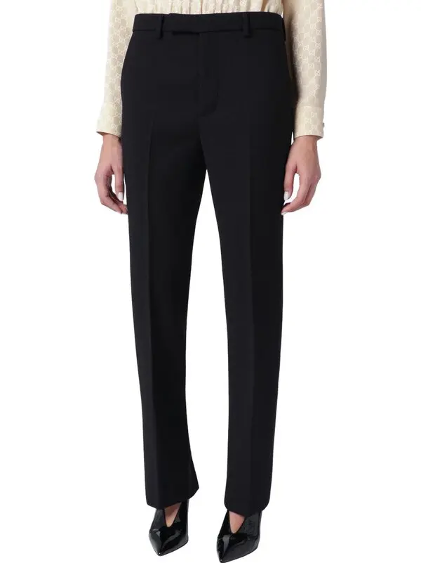 Gucci Skinny Wool Trousers - Black