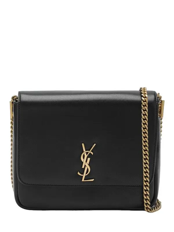 Saint Laurent Kate Leather Shoulder Bag With Chain Strap - Black