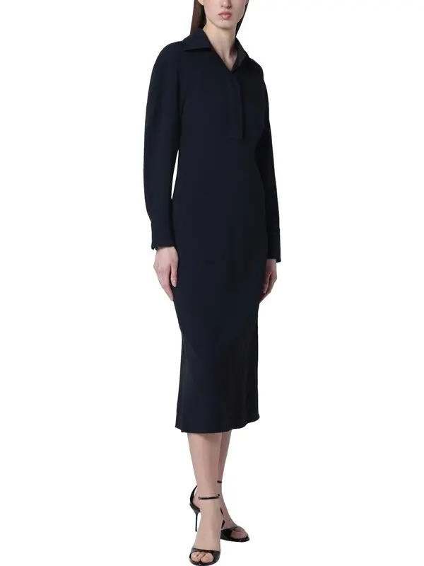 Victoria Beckham Navy Midi Shirt Dress - Blue