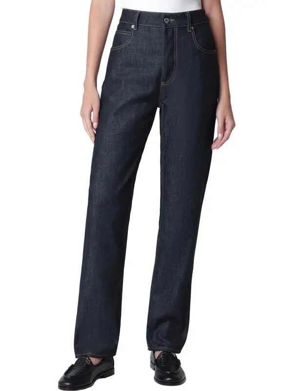 Bottega Veneta Dark Wash Straight-leg Denim Jeans - Blue
