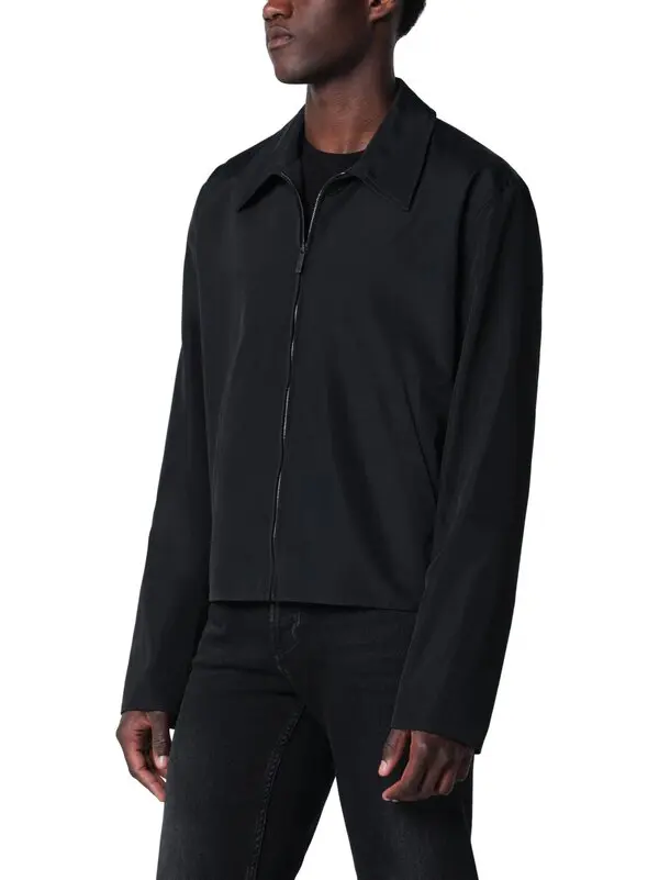 Gucci Zip Jacket In Cotton And Acetate Faille - Black