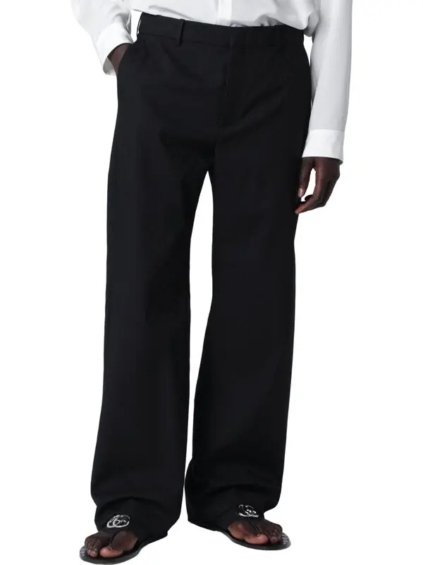 Gucci Wool Trousers With Gg Pattern - Black
