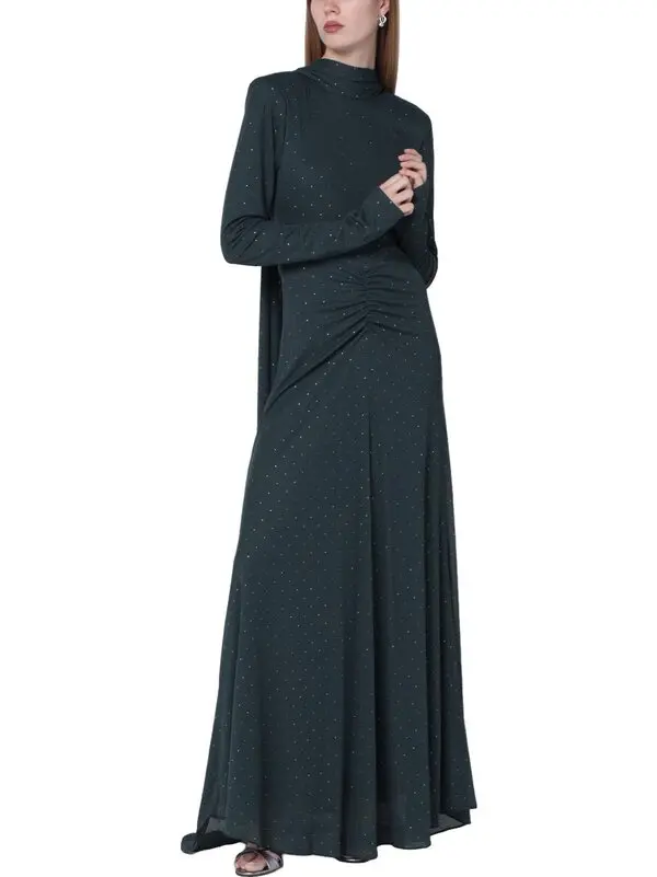 ROTATE BY BIRGER CHRISTENSEN Long Dress With Rhinestone Embellishments - Green