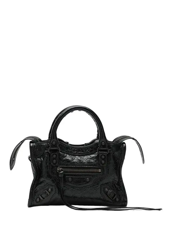 Balenciaga Le City Nano Lambskin Leather Handbag - Black