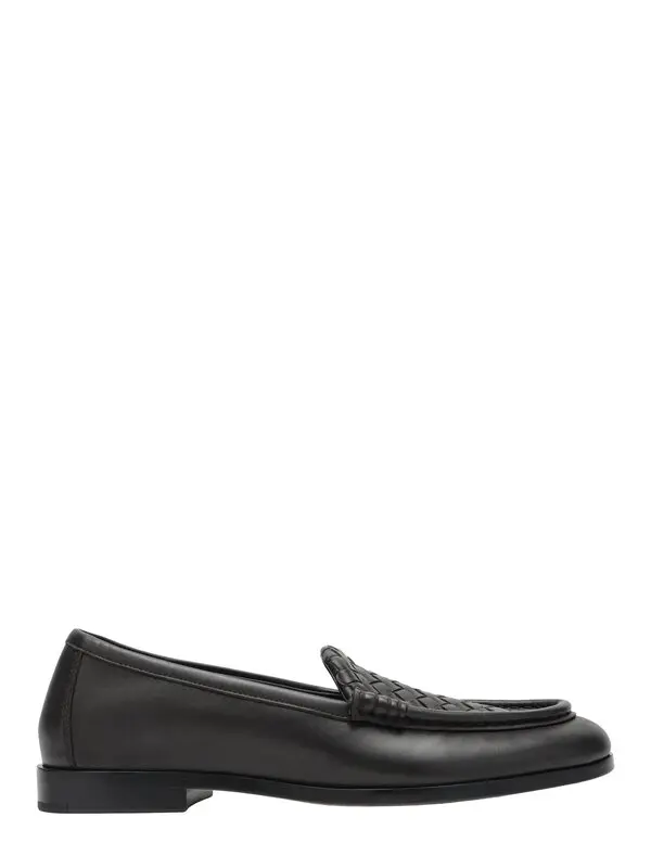 Bottega Veneta Silenzio Loafers In Espresso Lambskin Leather - Brown