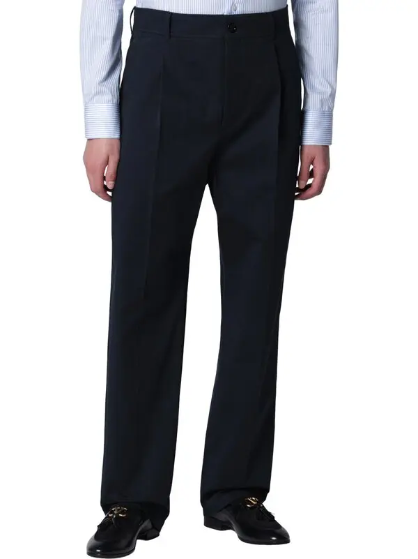Valentino Garavani Navy Cotton Trousers - Blue