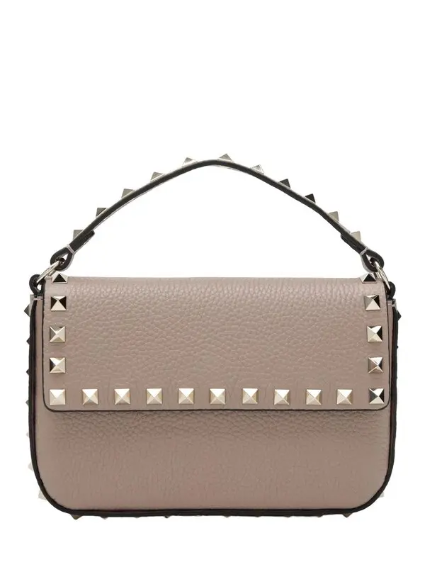 Valentino Garavani Rockstud Pouch In Grained Calf Leather - Pink