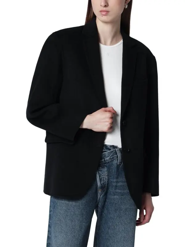 ANINE BING Quinn Oversized Wool-cashmere Blazer - Black