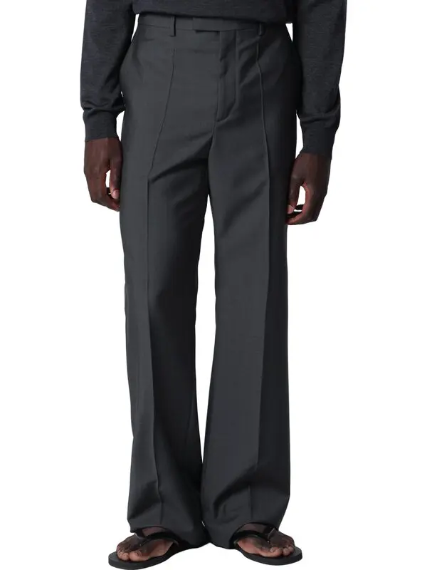 Valentino Garavani Gray Wool-blend Trousers - Black