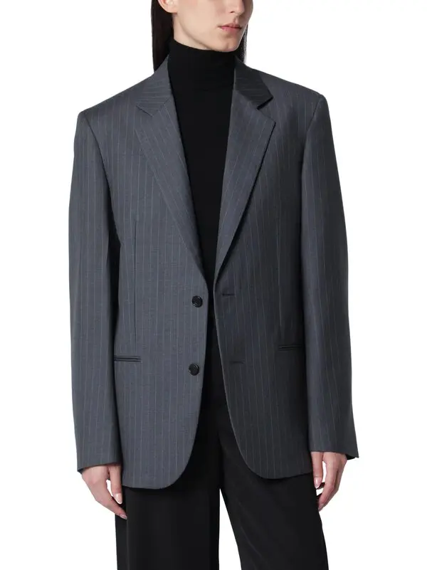 Gucci Azure Pinstripe Wool Blazer - Grey